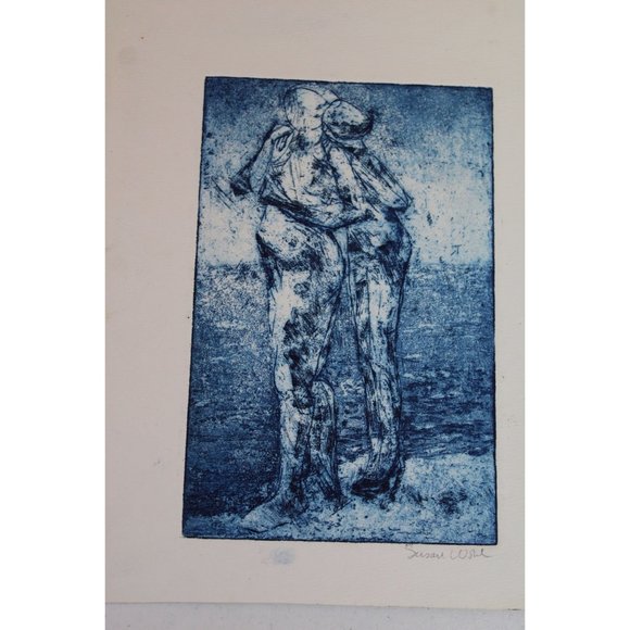 Susan Wohl | Art | Vintage Letterpress Print Susan Wohl Signed Blue ...